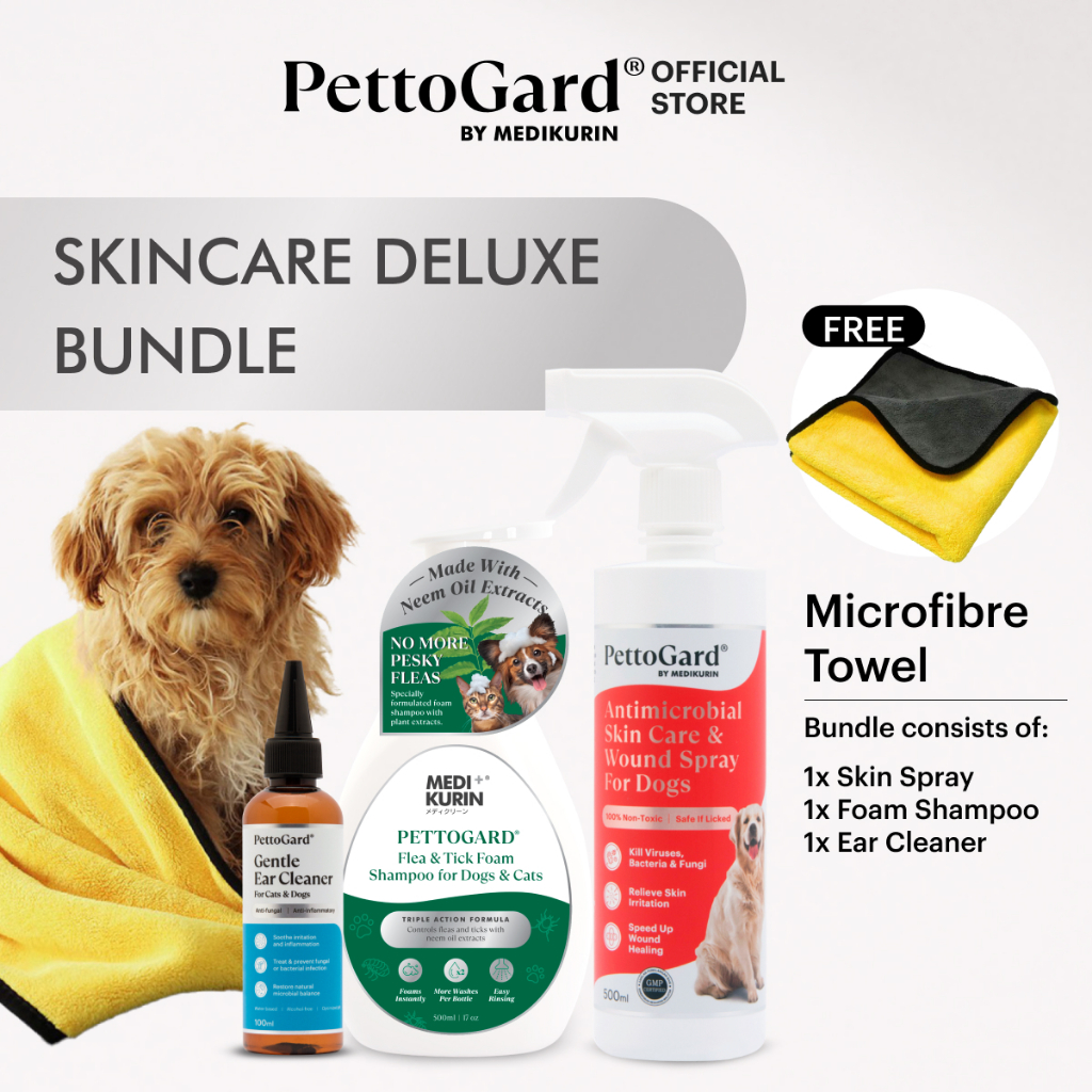 PettoGard Antimicrobial Skin Care & Wound Spray for Dogs 500ml (fungal ...