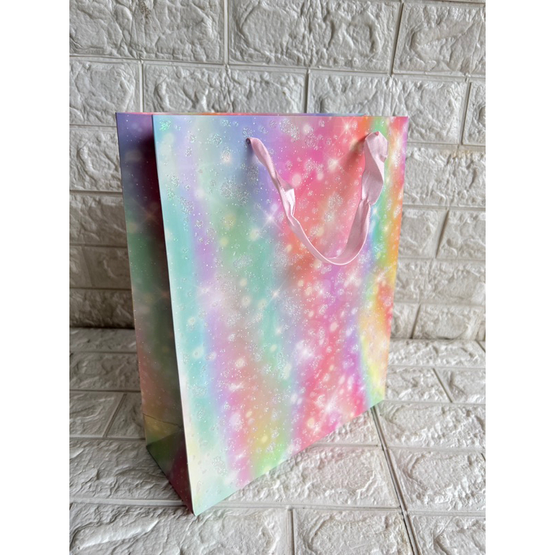 A4 Size Paper Bag/ Rainbow Design Paper Bag/BIRTHDAY PARTY Paper Bag/32 ...
