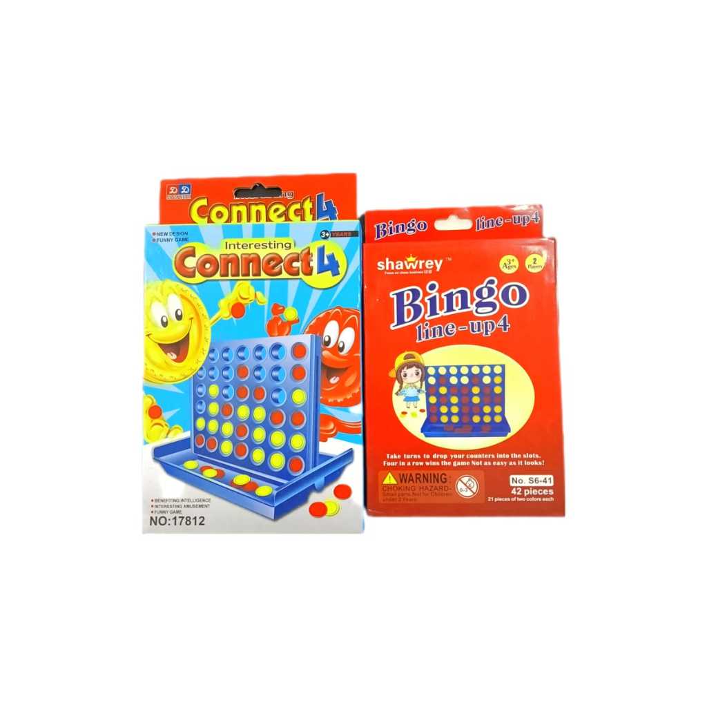 BINGO Line-Up 4 Game Foldable row classic kids family games | Shopee ...
