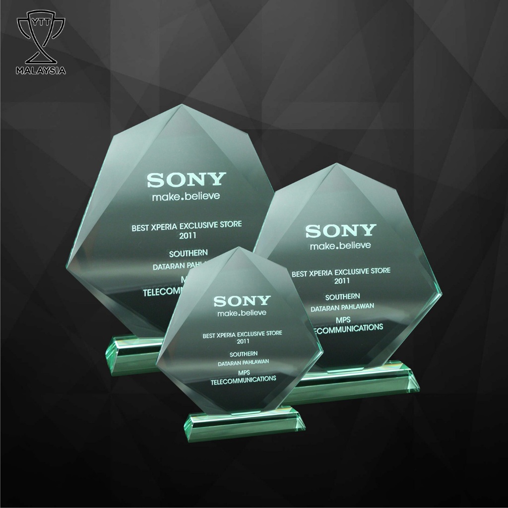 9019 Crystal Glass Star Trophy Plaque (HADIAH SUKAN DAN HADIAH ANUGERAH ...