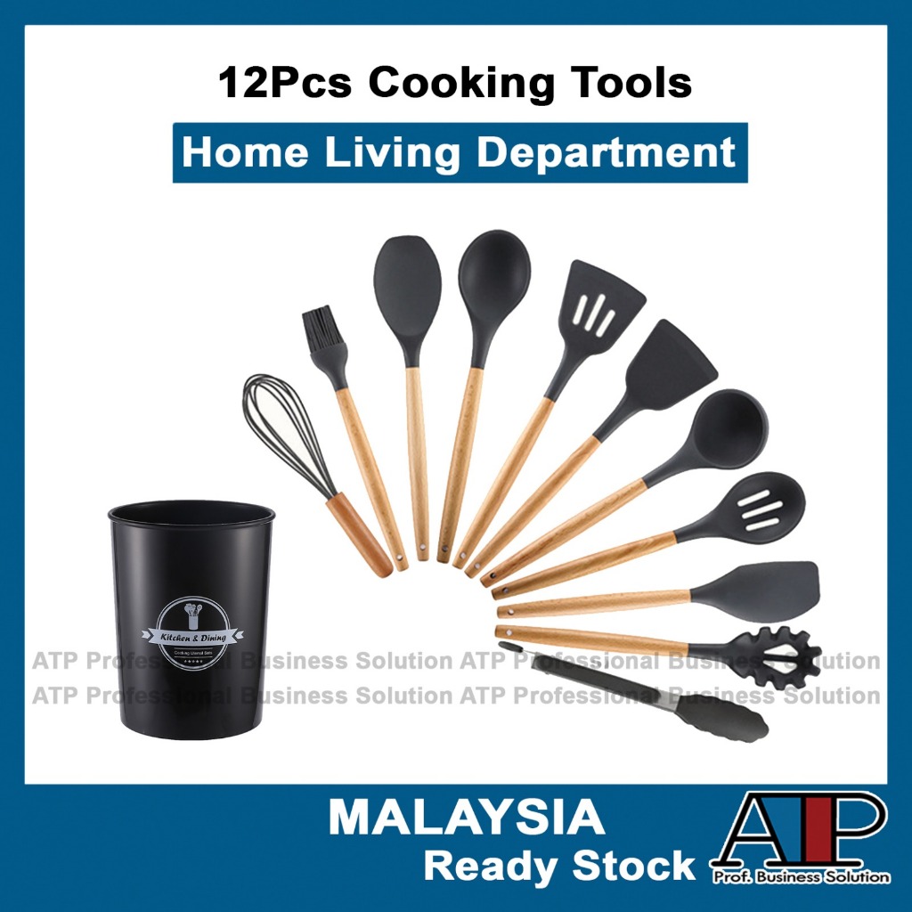 Pantry🍳 12Pcs Cooking Tools Kitchen Cookware Set Silicone Utensils ...