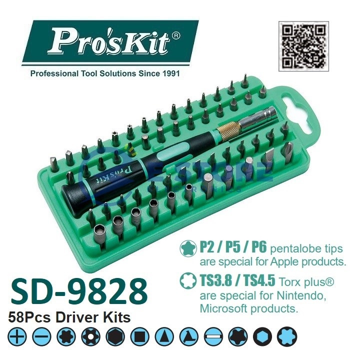 Pro'sKit SD-9828 58pcs Driver Kits - Taiwan | Shopee Malaysia