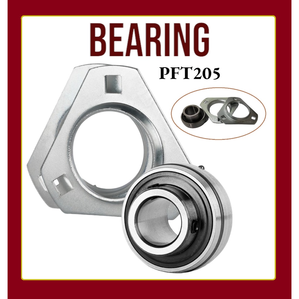 TRIANGULAR PRESSED STEEL WITH 3 BOLT HOUSING BEARING PFT205 | Shopee ...