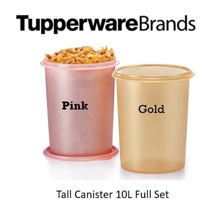 **Ready Stock ** Tupperware Tall Canister 10L Pink OR Gold OR Deco ...