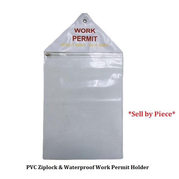 A4 Permit Holder PTW PVC Ziplock & Waterproof Work Permit Holder Permit ...