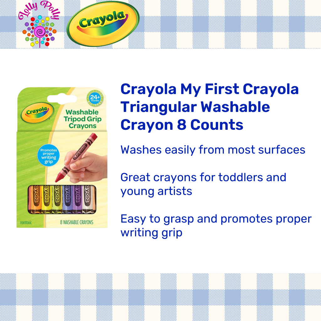 Crayola My First Crayola 8 Colors Triangular Washable Crayon | Shopee ...