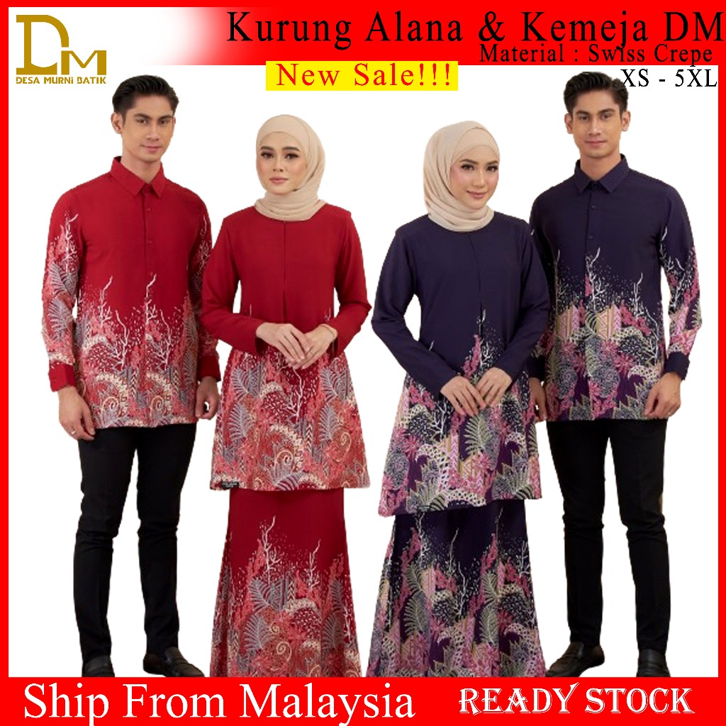 KURUNG ALANA & KEMEJA BATIK DM by DESA MURNI BATIK-CREPE-READY STOCK-XS-5XL-FAST DELIVERY!READY ...