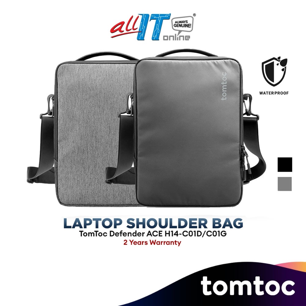 Tomtoc H14-C01D/C01G Laptop Shoulder Bag / Slingbag For 14-inch MacBook Pro - Black / Grey ...
