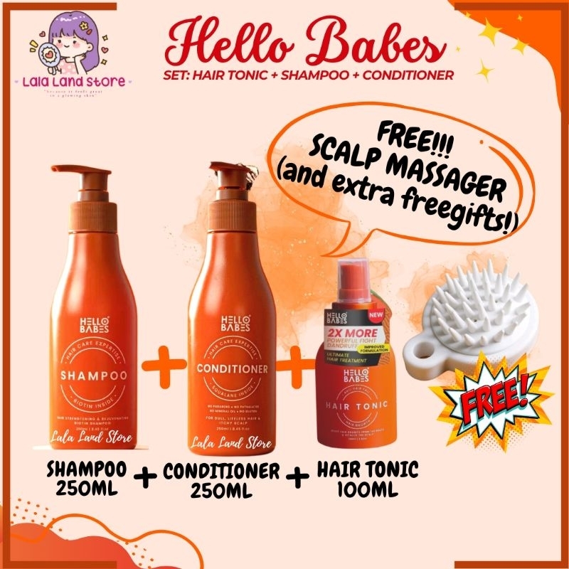 HELLO BABES PROMO SET RM99 TRIO COMBO HAIR TONIC + SHAMPOO ...