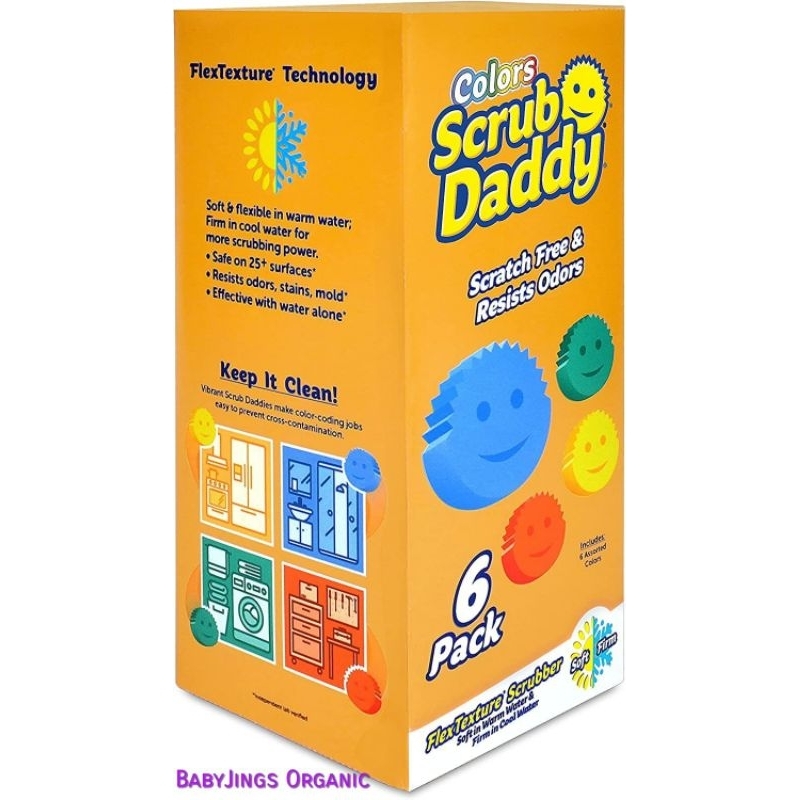 [Original Imported] Scrub Daddy Colours FlexTexture Scrubber (Pack of 6 ...