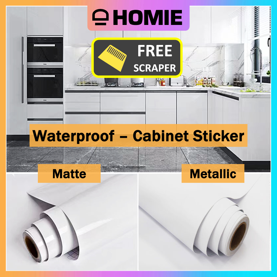 Cabinet Dapur Cabinet Sticker Waterproof Wallpaper Kabinet Dapur ...