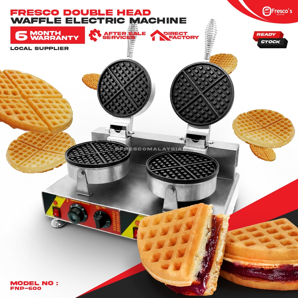 Fresco Double Waffle Electric Machine Waffle Double Head Maker | Shopee ...