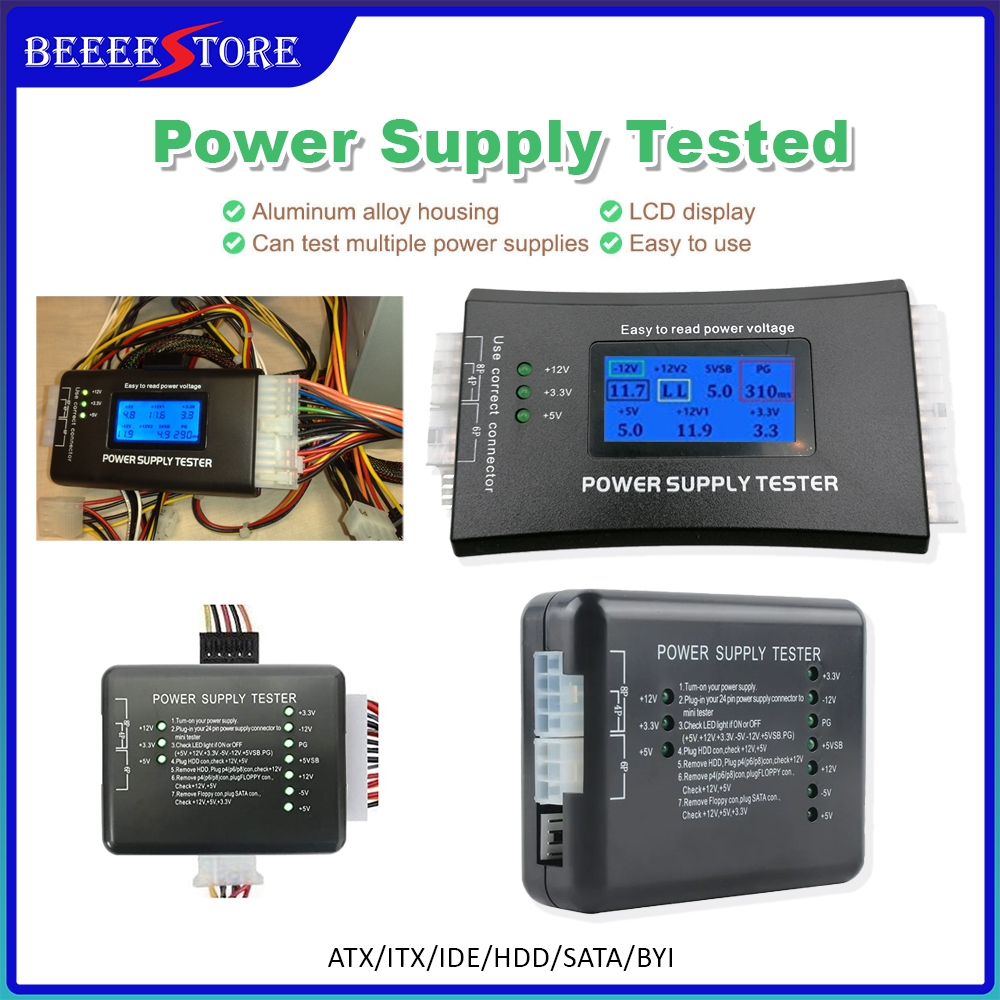 Power Supply Tested PSU ATX SATA HDD Power Supply Tester PC Computer ...