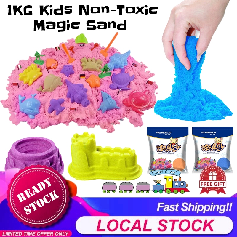 [Choo Choo Toy] 1kg Play Sand For Kids Moldable Play Beach Magic Sand ...