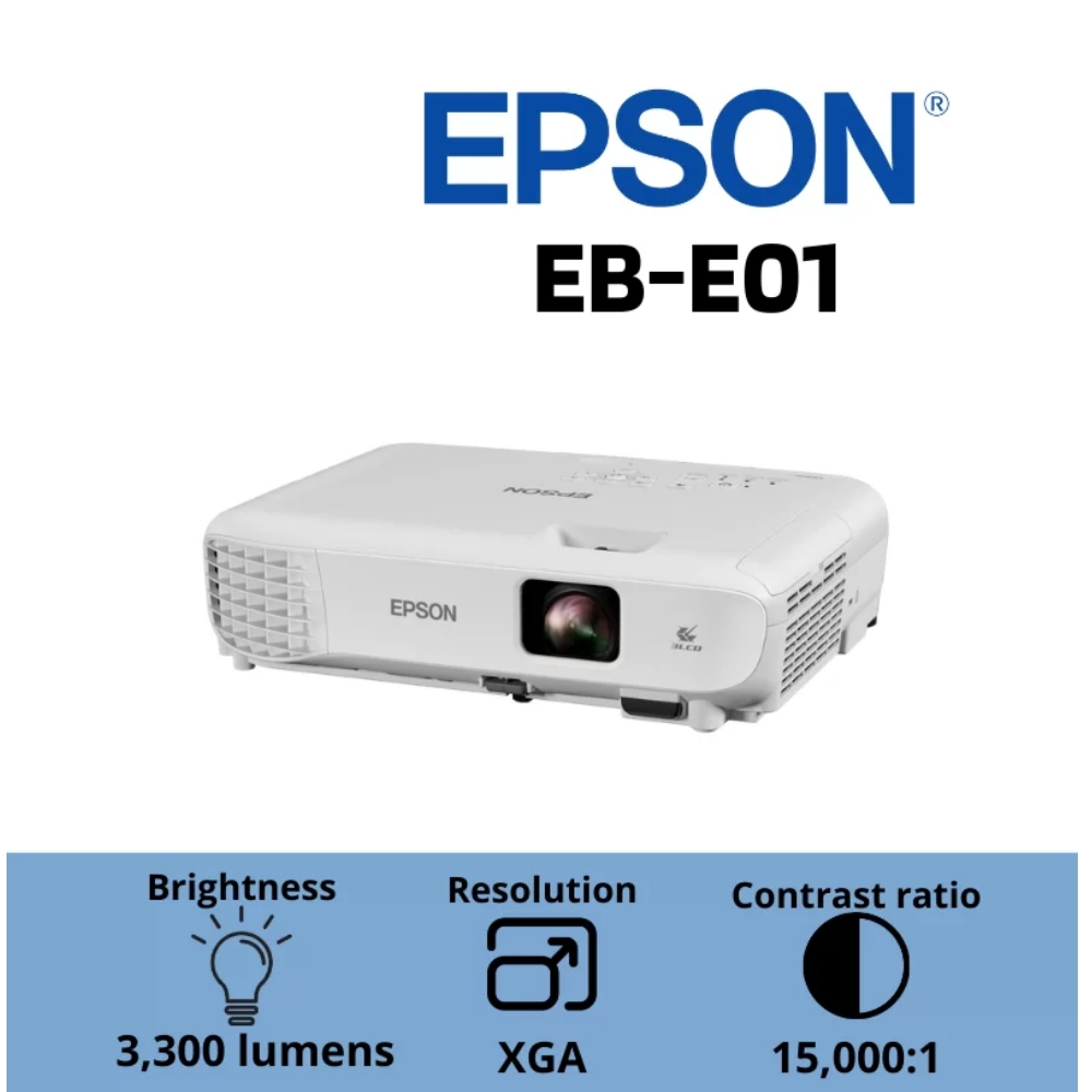 EPSON EB-E01 EB-E10 EB-X06 EB-X41 XGA LUMENS 3LCD PROJECTOR. LIKE EPSON S41 X05 X06 X41 W41 W05 ...