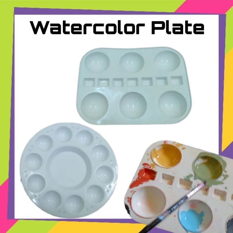 White Watercolor Palette CP808 Water Colour Plate Bekas Pinggan Warna ...