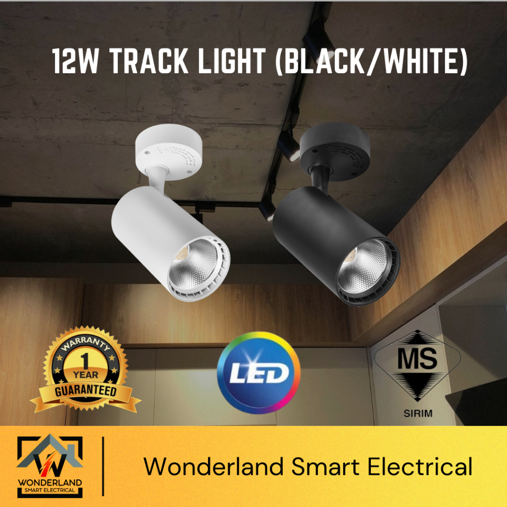 12W LED Track Light | Day Light/Warm White Spotlight Ceiling Lighting ...