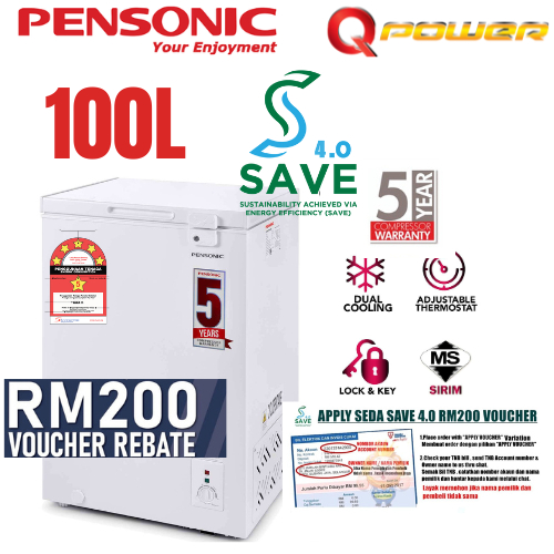 (SAVE 4.0 ) Ship Pensonic 100L Chest Freezer PEN-PFZ113 | Shopee Malaysia