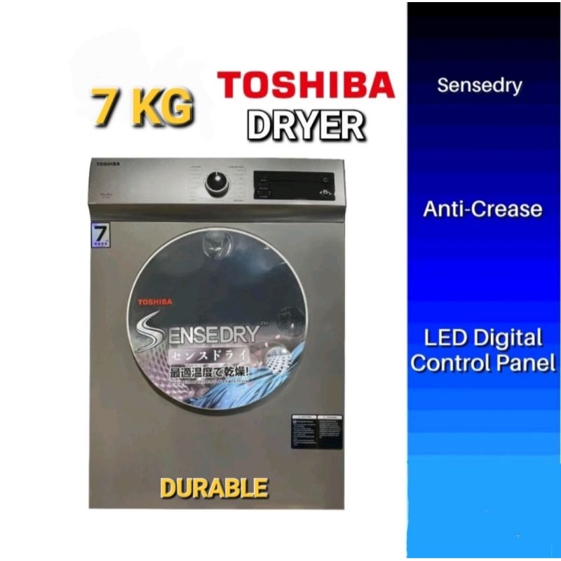 TOSHIBA 7kg Dryer Machine (FrontLoad) SenseDry/QuickDry/AntiCrease(own ...