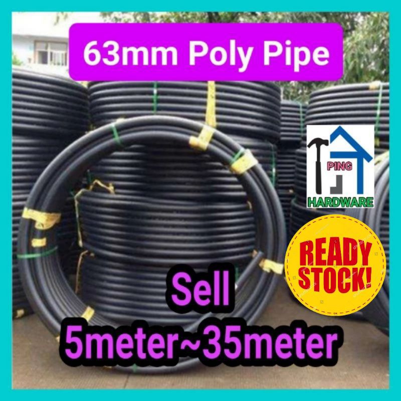 (Ready Stock)Poly Pipe 63mm SIRIM (5meter~35meter) High Quality (Pn10 SIRIM) | Shopee Malaysia