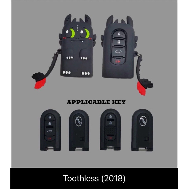 Toothless Car Alarm Remote Keyless Cartoon Key Cover Sarung Kunci ...