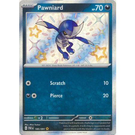 Pokemon TCG Pawniard - 185/091 - Shiny Rare Paldean Fates Singles ...