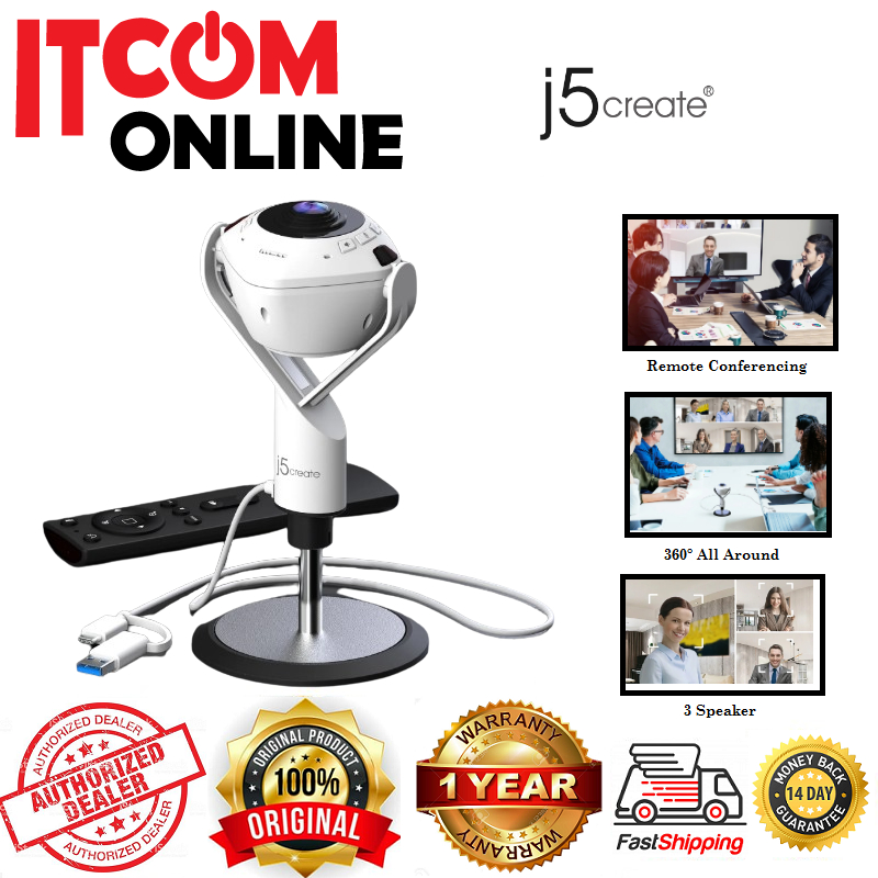 J5 CREATE FULL HD 1080P 360'' AI-POWERED WITH SPEAKERPHONE TYPE-C AND ...