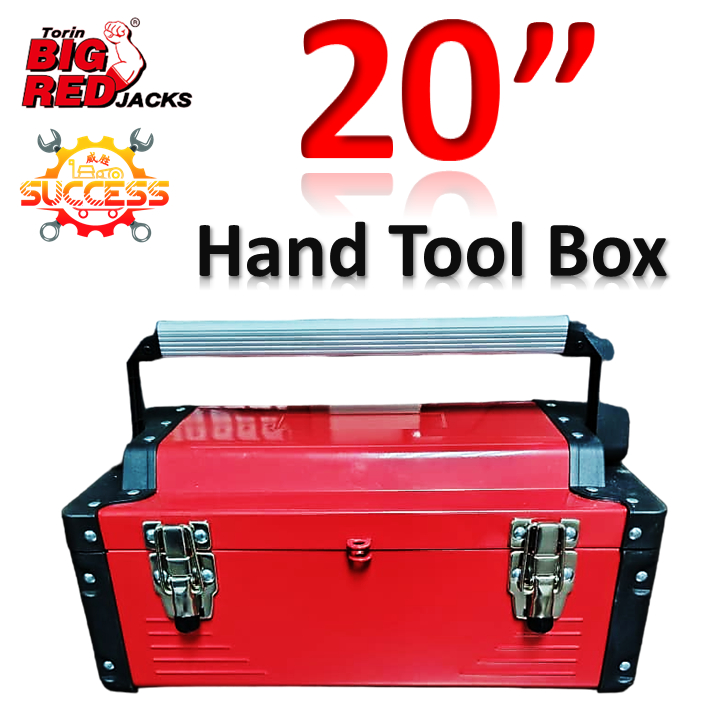 BIGRED 20" Hand Tool Box Plastic Steel with Metal Latches & Padlock ...