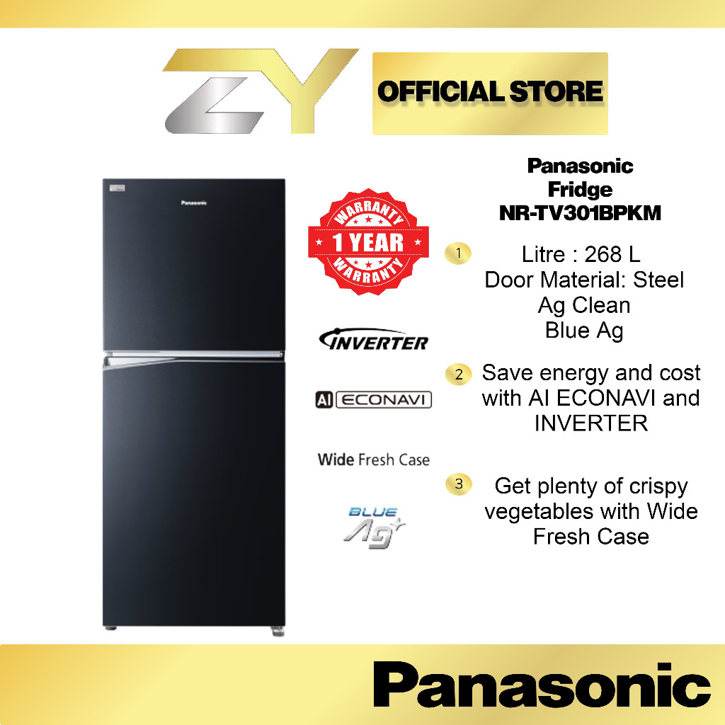 Panasonic 288L Inverter Energy Saving 2-Door Top Freezer Refrigerator ...