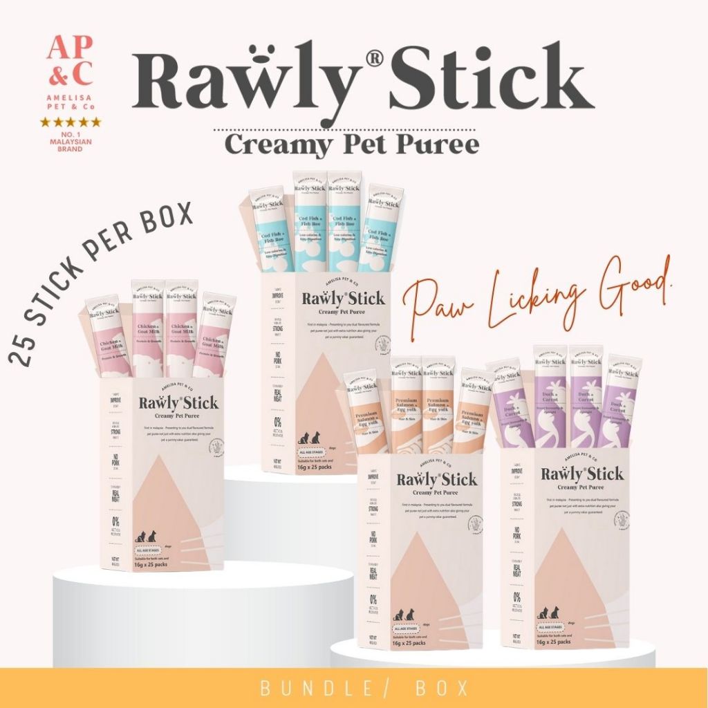 Rawly Stick Creamy Cat Stick for cat&dog(1box=25stk) | Shopee Malaysia