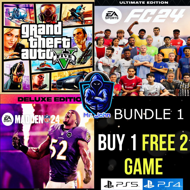 (🔥BUNDLE 1🔥) FC24 GTA 5 MADDEN NFL 24 - (PS5/PS4) - Digital Download ...