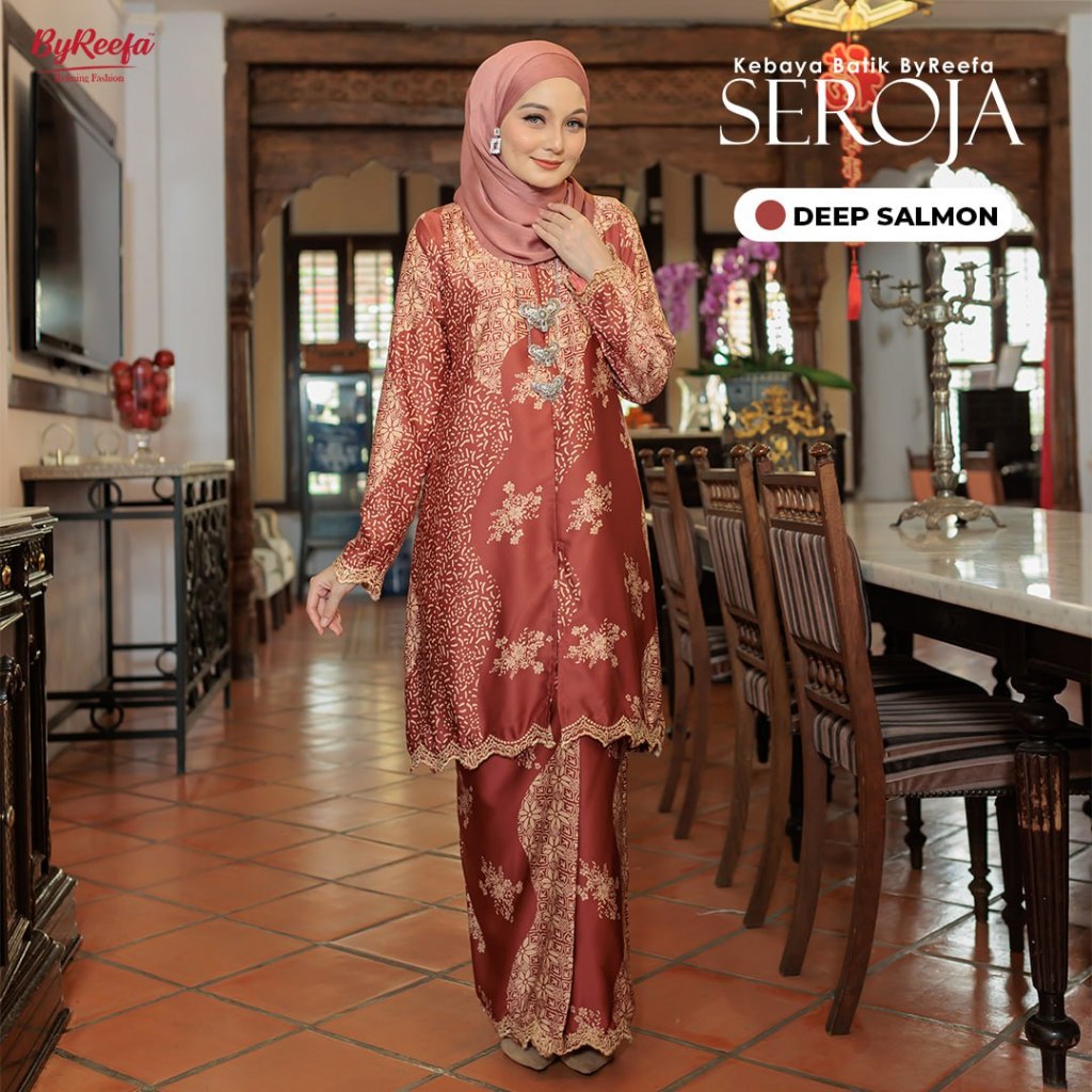 [Raya 2024] Kebaya Batik SEROJA ByReefa Collection | Material Sutera ...