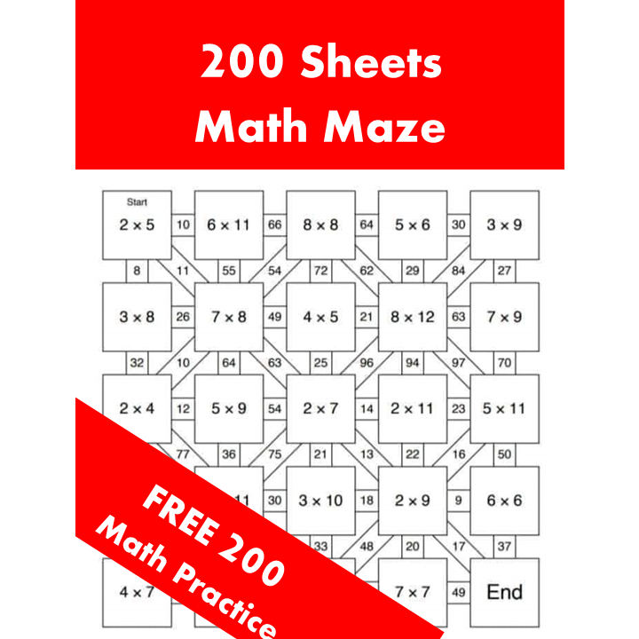 Printable PDF Mathematics Maze Worksheets Math Latihan Matematik ...