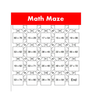 Printable PDF Mathematics Maze Worksheets Math Latihan Matematik ...