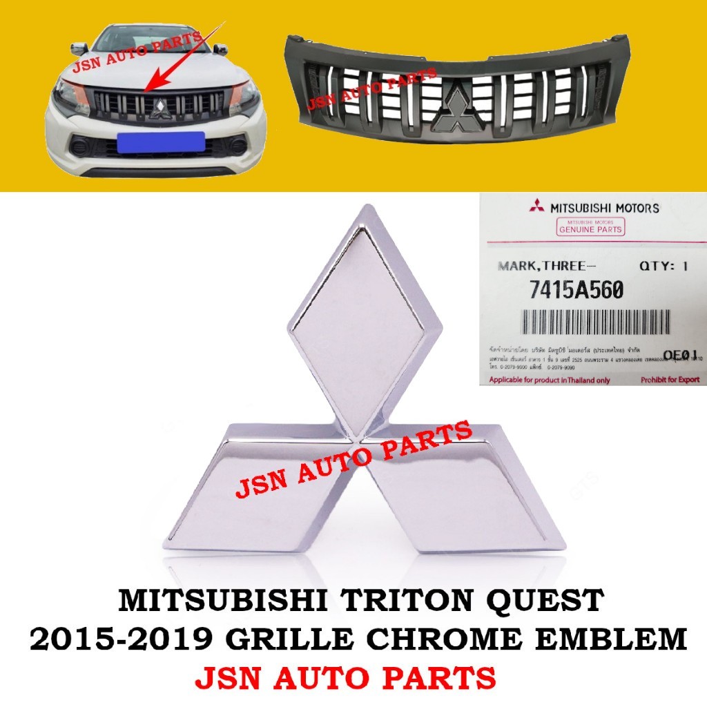 J120S06 7415A560 FRONT GRILLE SALONG CHROME EMBLEM LOGO MITSUBISHI ...