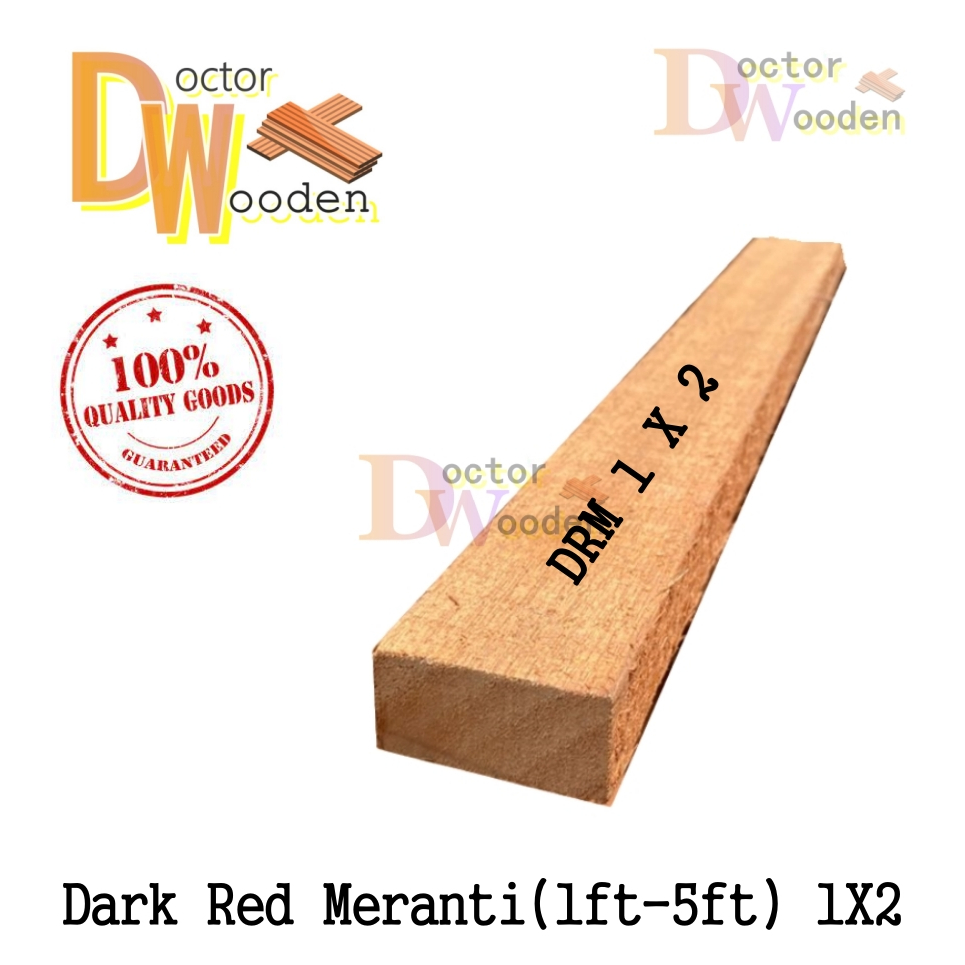 1 X 2 Kayu Dark Red Meranti (1ft - 5ft) DRM (A) | Shopee Malaysia