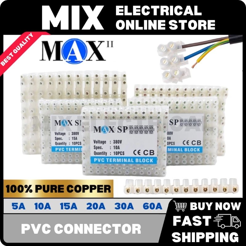 5A 10A 15A 20A 30A 60A PVC Wire Cable Connecter Terminal Block 12 ...
