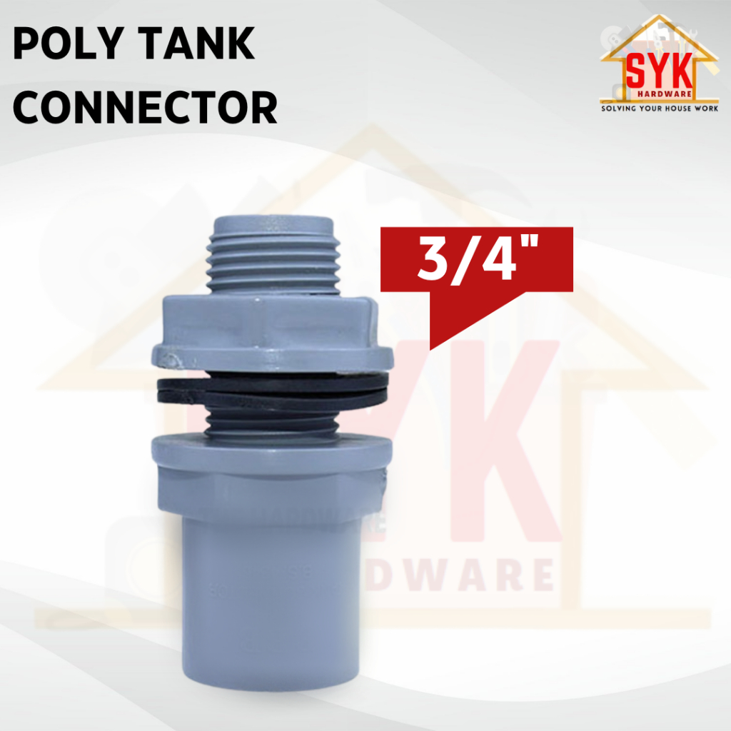 SYK Poly Tank Connector Plumbing Fitting PVC Connector Water Tank Part ...