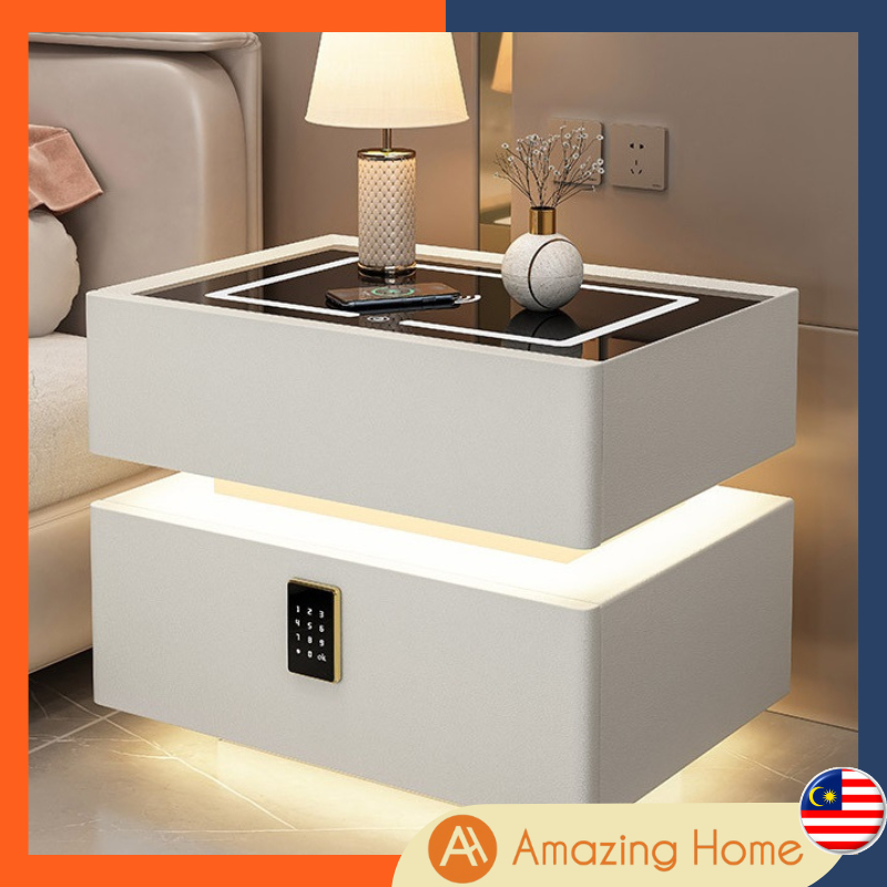 AmazingHome (Fully Assembled) Smart Bedside Cabinet Security Lock ...