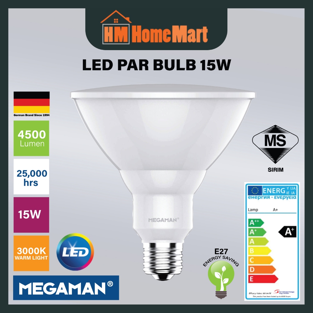 MEGAMAN LED Par Bulb (15W) (1 year Warranty) | Shopee Malaysia