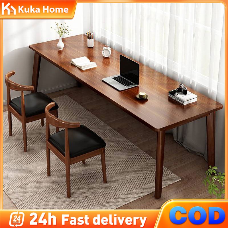 Two Person Computer Table meja jepun Long Office Desk Study Desk Living ...