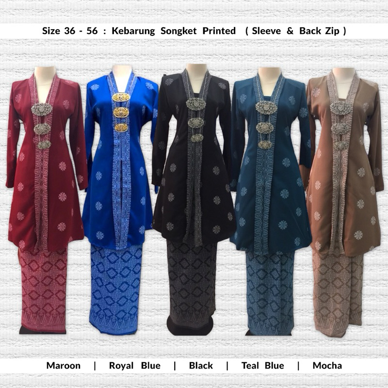 Kebarung Songket Bunga Tabur . Baju Raya Viral 2026 . Kebarung Plus ...