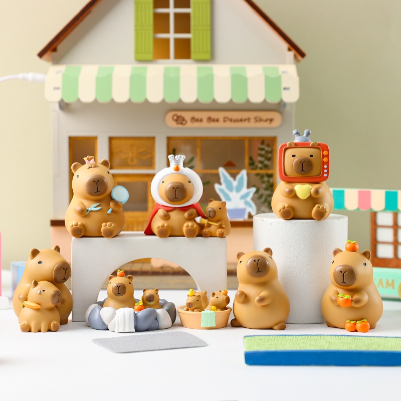 Little Bean Capybara Blind box Toys Figure model - Perhiasan mainan ...