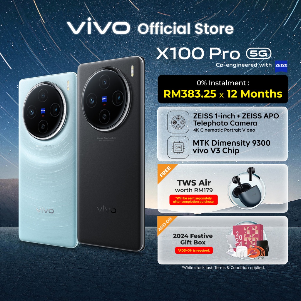 New Launch vivo X100 Pro 5G MediaTek Dimensity 9300 V3 Chip, ZEISS 1 ...