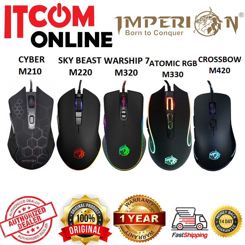 IMPERION CYBER B M210/SKY BEAST M220/WARSHIP 7 M320/ATOMIC RGB M330 GAMING WIRED USB MOUSE ...