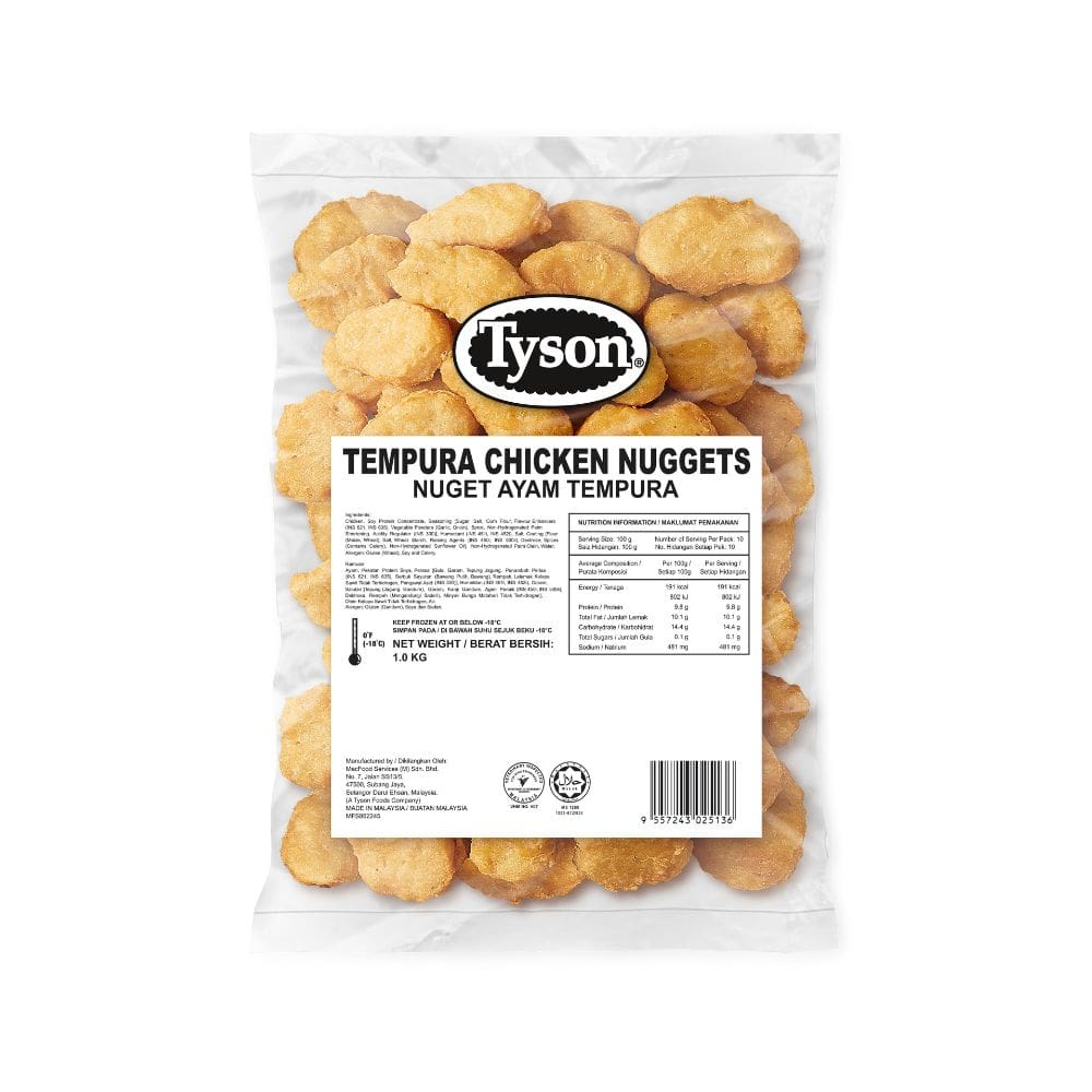 Tyson Tempura Chicken Nugget 1KG/PKT (Delivery Klang Valley Only; Above ...
