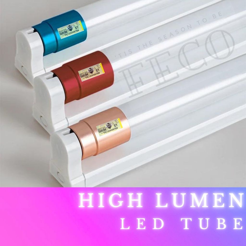 FULL SET LED Fluorescent T8 2FT 4Ft Light Lampu Kalimantang Casing Wall ...