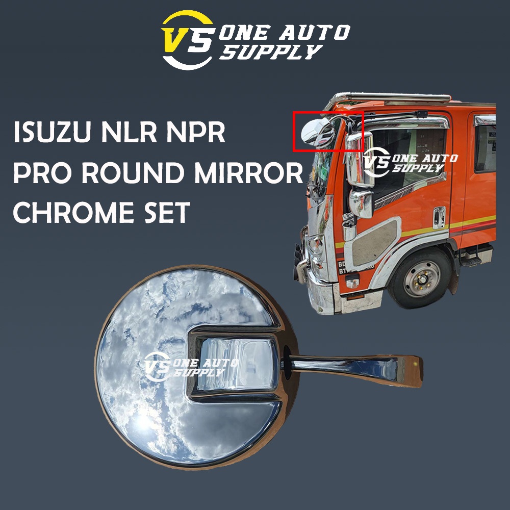ISUZU NLR NPR PRO ROUND MIRROR CHROME COVER SET | Shopee Malaysia