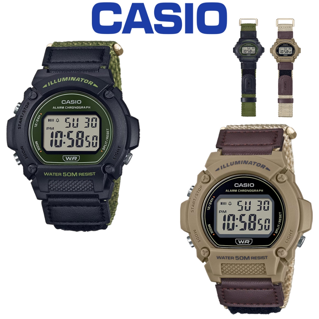 Casio Unisex Digital Cloth Band Watch W-219HB | Shopee Malaysia