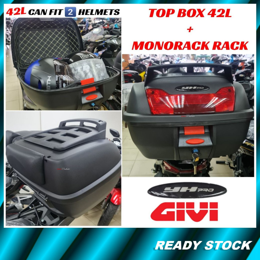 YHPRO 42L Top Box+GIVI Monorack Advance Rack MV/MRV LC135 Gear Avantiz ...